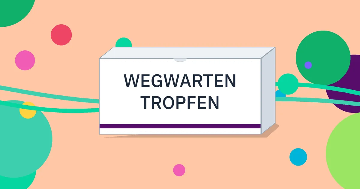 Symbolbild: Packung mit der Aufschrift WEGWARTEN TROPFEN (PZN 14284308) – Verfügbarkeit und Bezug in Apotheken in Frankfurt am Main
