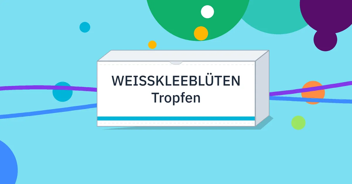 Symbolbild: Packung mit der Aufschrift WEISSKLEEBLÜTEN Tropfen (PZN 17556090) – Verfügbarkeit und Bezug in Apotheken in Frankfurt am Main