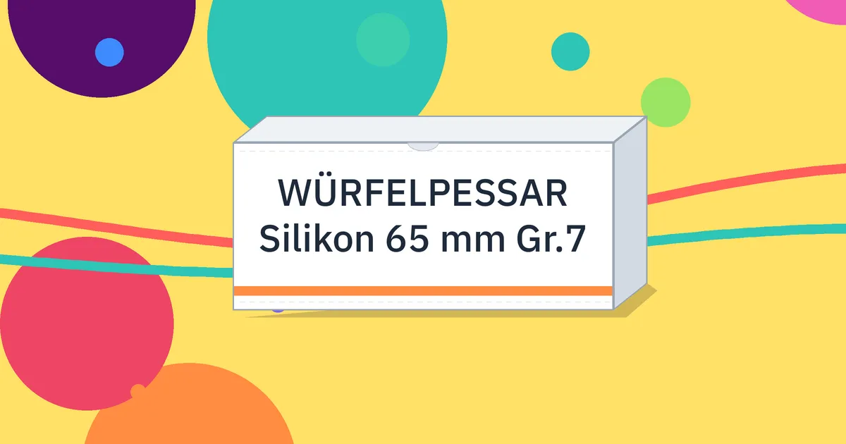 Symbolbild: Packung mit der Aufschrift WÜRFELPESSAR Silikon 65 mm Gr.7 (PZN 06869727) – Verfügbarkeit und Bezug in Apotheken in Frankfurt am Main