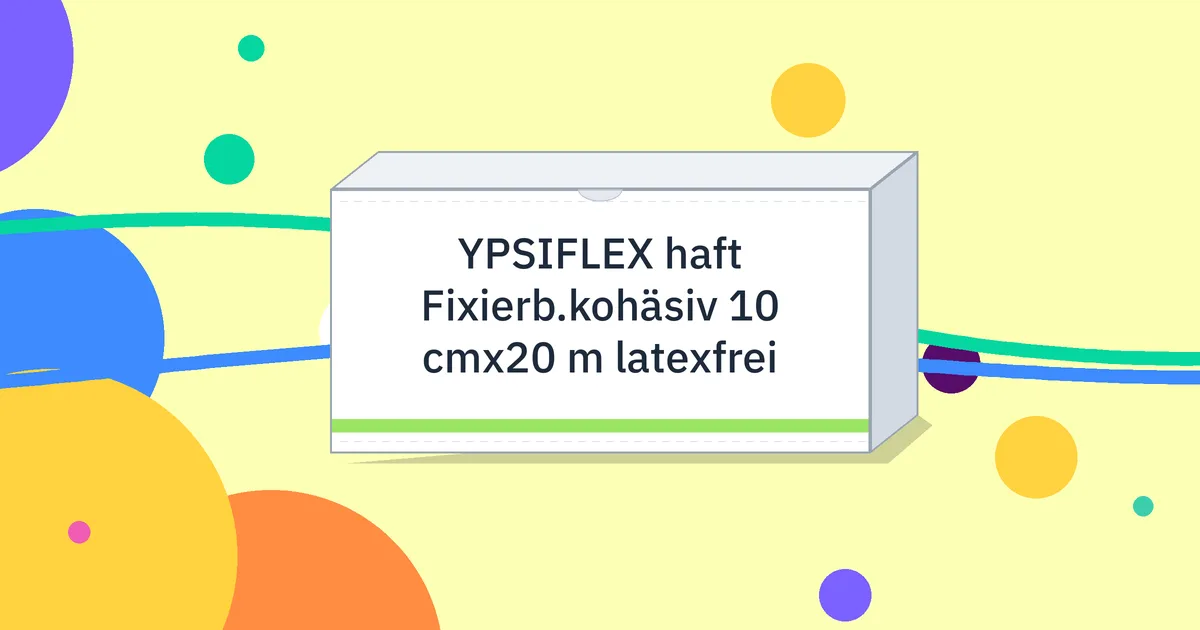 Symbolbild: Packung mit der Aufschrift YPSIFLEX haft Fixierb.kohäsiv 10 cmx20 m latexfrei (PZN 20945518) – Verfügbarkeit und Bezug in Apotheken in Frankfurt am Main