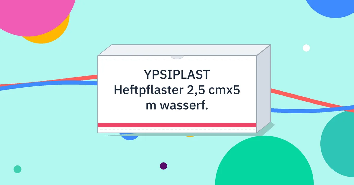 Symbolbild: Packung mit der Aufschrift YPSIPLAST Heftpflaster 2,5 cmx5 m wasserf. (PZN 12603548) – Verfügbarkeit und Bezug in Apotheken in Frankfurt am Main