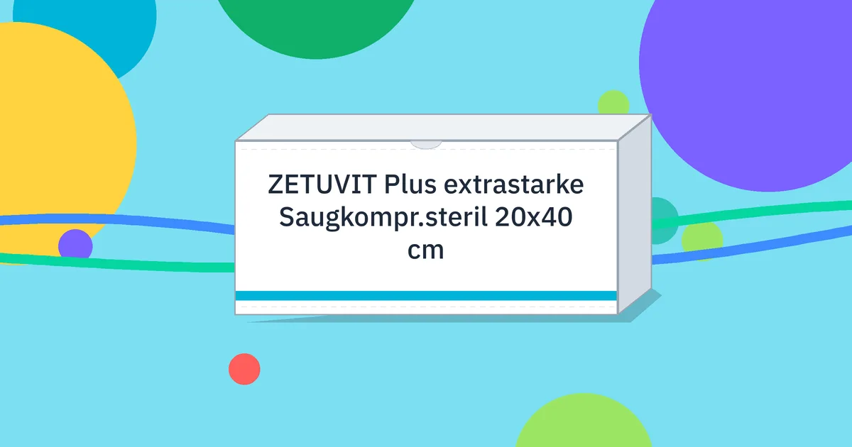 Symbolbild: Packung mit der Aufschrift ZETUVIT Plus extrastarke Saugkompr.steril 20x40 cm (PZN 18127238) – Verfügbarkeit und Bezug in Apotheken in Frankfurt am Main