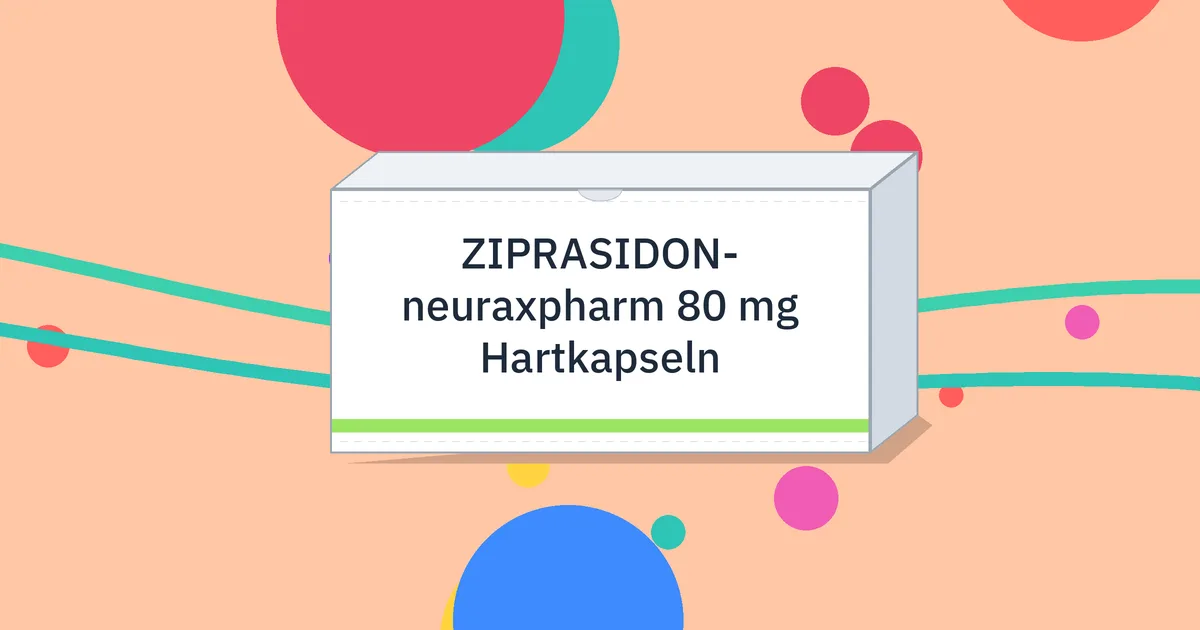 Symbolbild: Packung mit der Aufschrift ZIPRASIDON-neuraxpharm 80 mg Hartkapseln (PZN 09927974) – Verfügbarkeit und Bezug in Apotheken in Frankfurt am Main