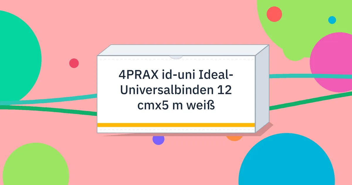 Symbolbild: Packung mit der Aufschrift 4PRAX id-uni Ideal-Universalbinden 12 cmx5 m weiß (PZN 20230506) – Verfügbarkeit und Bezug in Apotheken in Frankfurt am Main