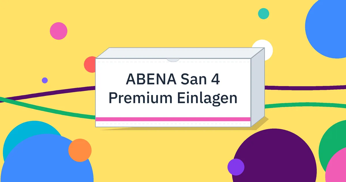Symbolbild: Packung mit der Aufschrift ABENA San 4 Premium Einlagen (PZN 17417253) – Verfügbarkeit und Bezug in Apotheken in Frankfurt am Main