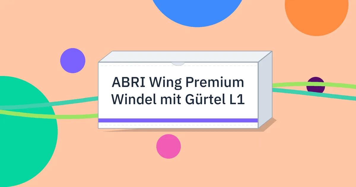 Symbolbild: Packung mit der Aufschrift ABRI Wing Premium Windel mit Gürtel L1 (PZN 14409201) – Verfügbarkeit und Bezug in Apotheken in Frankfurt am Main