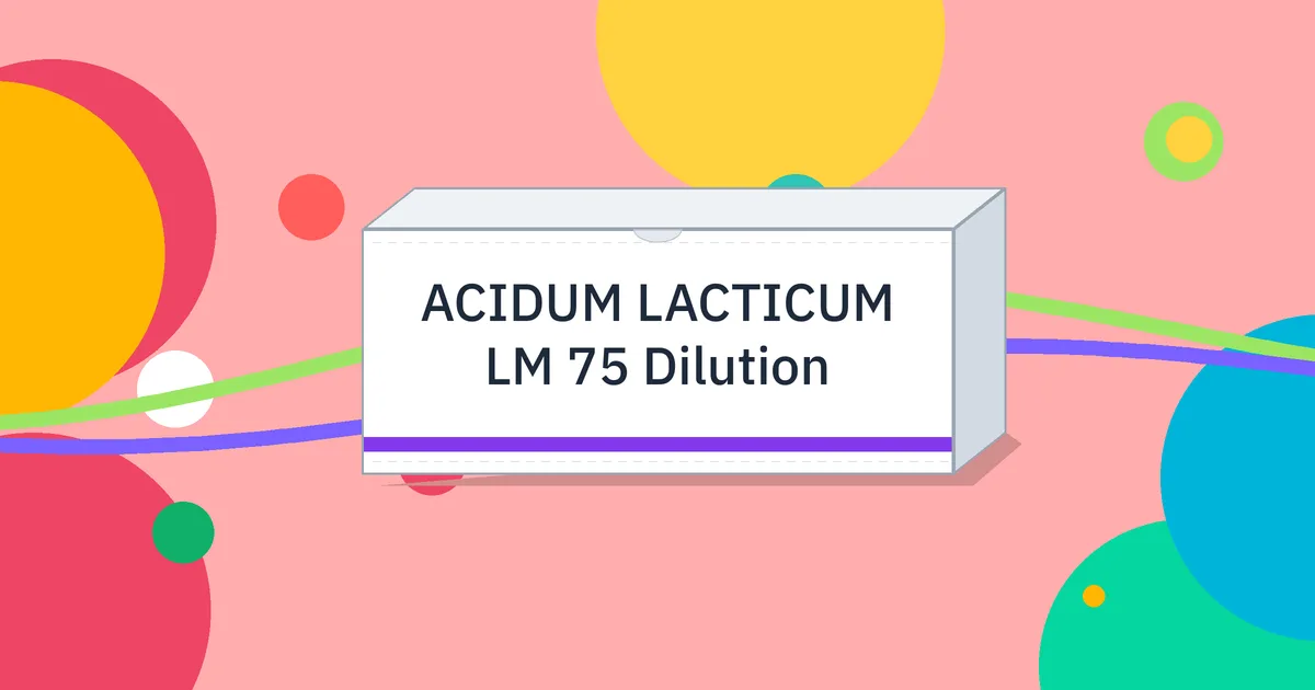 Symbolbild: Packung mit der Aufschrift ACIDUM LACTICUM LM 75 Dilution (PZN 13279765) – Verfügbarkeit und Bezug in Apotheken in Frankfurt am Main