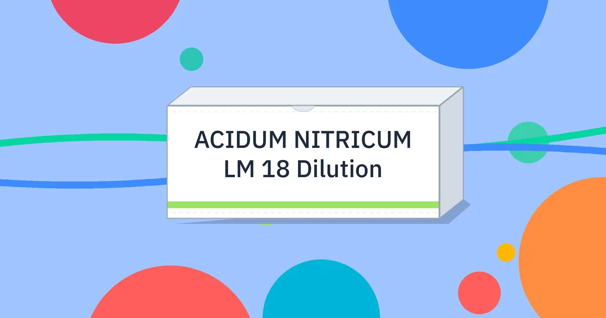 Symbolbild: Packung mit der Aufschrift ACIDUM NITRICUM LM 18 Dilution (PZN 07538688) – Verfügbarkeit und Bezug in Apotheken in Frankfurt am Main