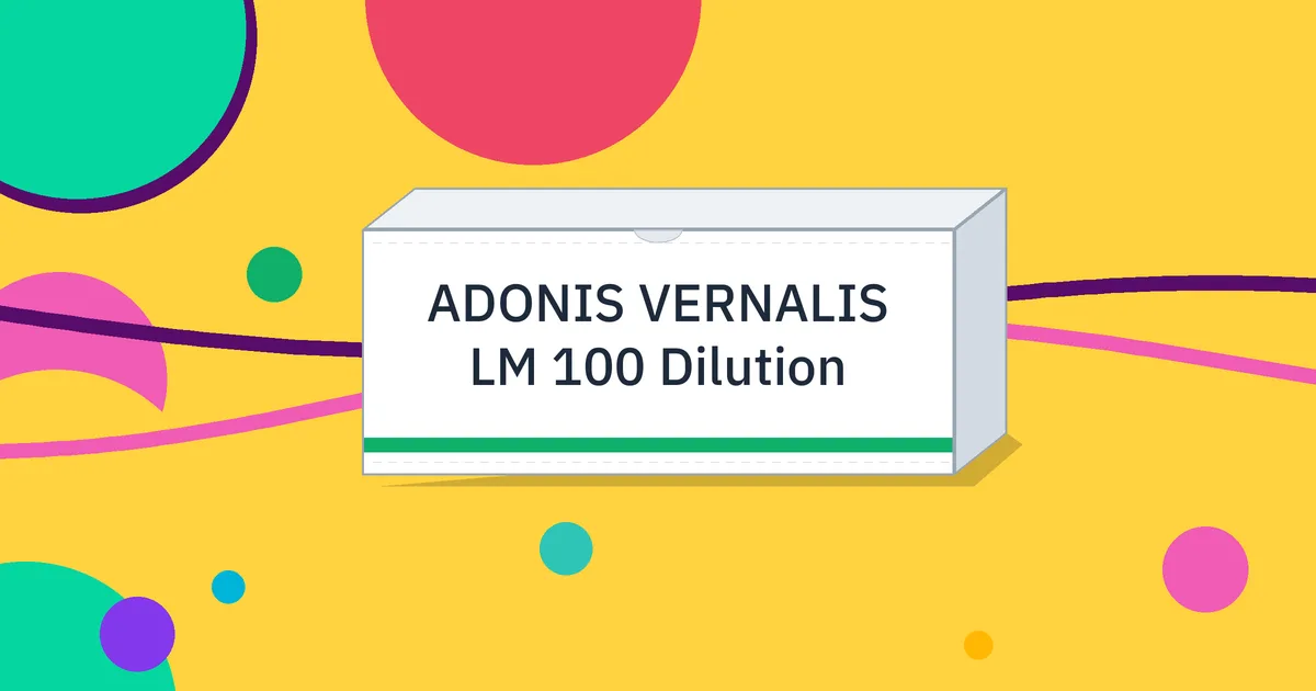 Symbolbild: Packung mit der Aufschrift ADONIS VERNALIS LM 100 Dilution (PZN 12755212) – Verfügbarkeit und Bezug in Apotheken in Frankfurt am Main