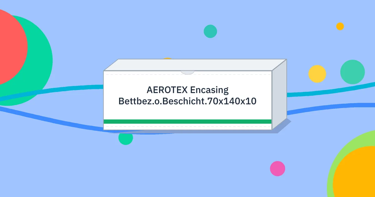Symbolbild: Packung mit der Aufschrift AEROTEX Encasing Bettbez.o.Beschicht.70x140x10 (PZN 03392153) – Verfügbarkeit und Bezug in Apotheken in Frankfurt am Main