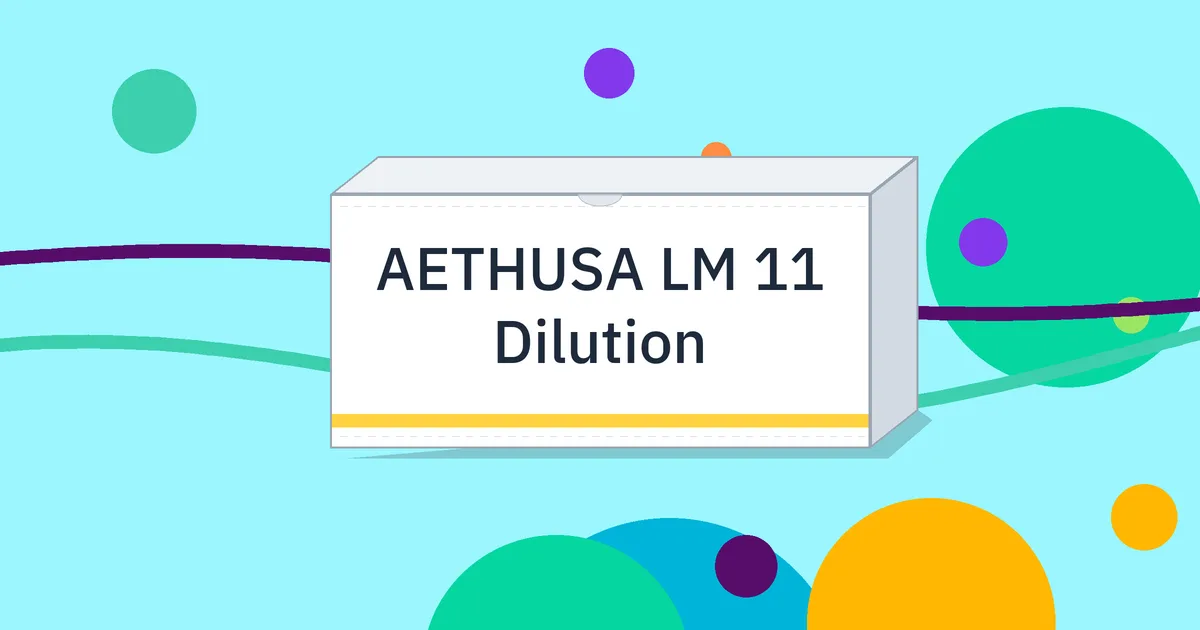 Symbolbild: Packung mit der Aufschrift AETHUSA LM 11 Dilution (PZN 12755815) – Verfügbarkeit und Bezug in Apotheken in Frankfurt am Main