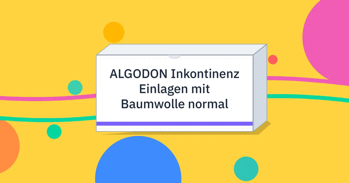 Symbolbild: Packung mit der Aufschrift ALGODON Inkontinenz Einlagen mit Baumwolle normal (PZN 14179586) – Verfügbarkeit und Bezug in Apotheken in Frankfurt am Main