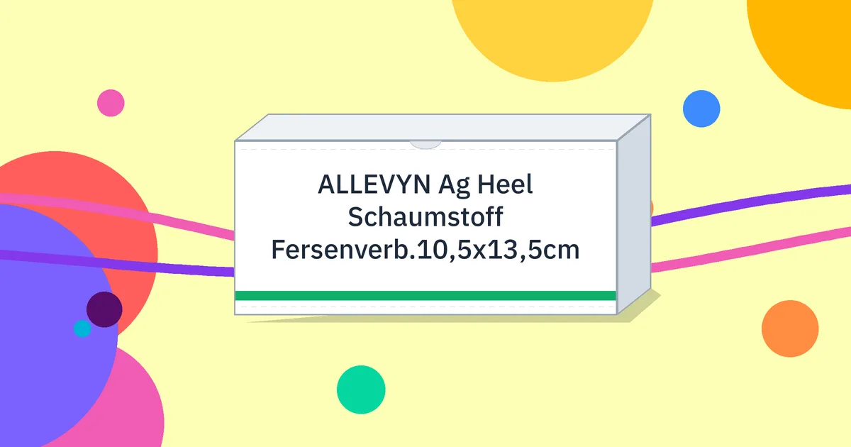 Symbolbild: Packung mit der Aufschrift ALLEVYN Ag Heel Schaumstoff Fersenverb.10,5x13,5cm (PZN 18034347) – Verfügbarkeit und Bezug in Apotheken in Frankfurt am Main