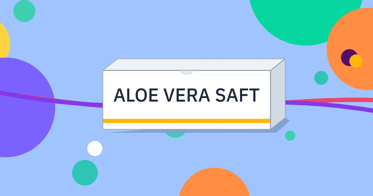 Symbolbild: Packung mit der Aufschrift ALOE VERA SAFT (PZN 00908194) – Verfügbarkeit und Bezug in Apotheken in Frankfurt am Main