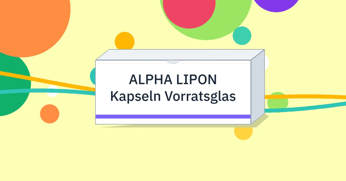 Symbolbild: Packung mit der Aufschrift ALPHA LIPON Kapseln Vorratsglas (PZN 18791605) – Verfügbarkeit und Bezug in Apotheken in Frankfurt am Main