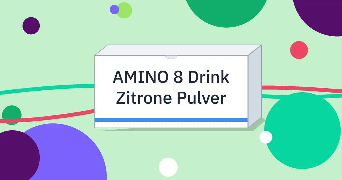 Symbolbild: Packung mit der Aufschrift AMINO 8 Drink Zitrone Pulver (PZN 20592600) – Verfügbarkeit und Bezug in Apotheken in Frankfurt am Main