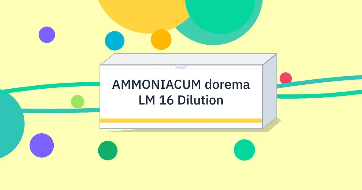 Symbolbild: Packung mit der Aufschrift AMMONIACUM dorema LM 16 Dilution (PZN 13319051) – Verfügbarkeit und Bezug in Apotheken in Frankfurt am Main