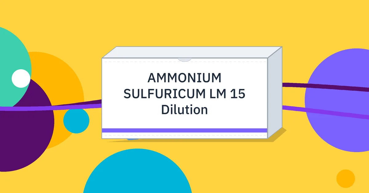 Symbolbild: Packung mit der Aufschrift AMMONIUM SULFURICUM LM 15 Dilution (PZN 13323236) – Verfügbarkeit und Bezug in Apotheken in Frankfurt am Main