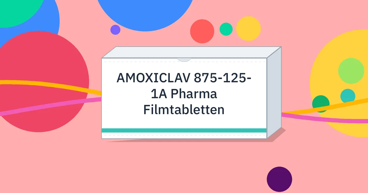 Symbolbild: Packung mit der Aufschrift AMOXICLAV 875-125-1A Pharma Filmtabletten (PZN 18675448) – Verfügbarkeit und Bezug in Apotheken in Frankfurt am Main