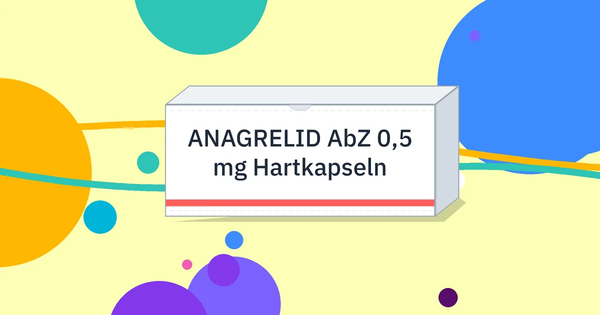 Symbolbild: Packung mit der Aufschrift ANAGRELID AbZ 0,5 mg Hartkapseln (PZN 13231758) – Verfügbarkeit und Bezug in Apotheken in Frankfurt am Main