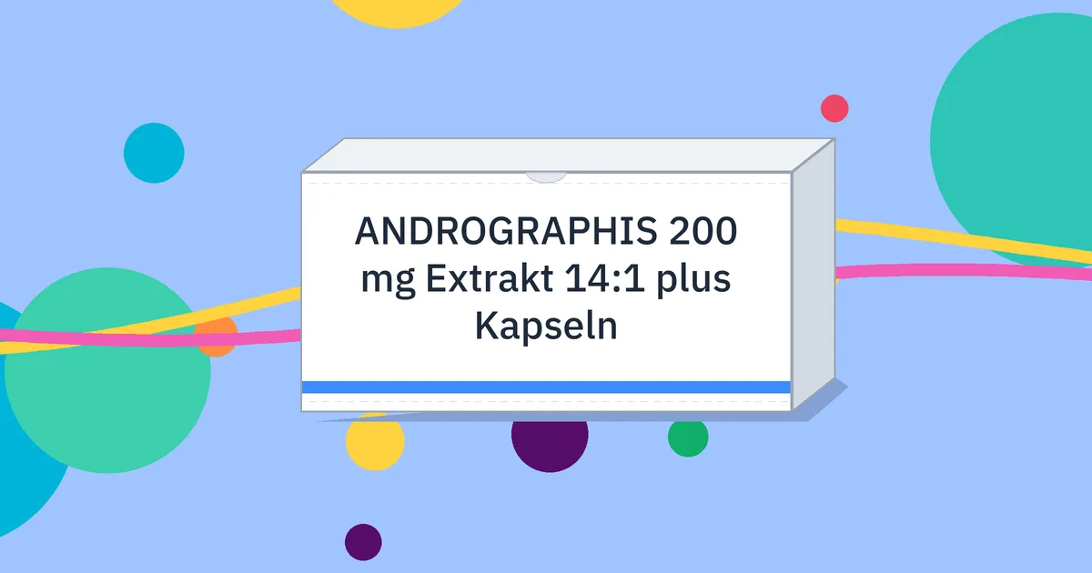 Symbolbild: Packung mit der Aufschrift ANDROGRAPHIS 200 mg Extrakt 14:1 plus Kapseln (PZN 16512759) – Verfügbarkeit und Bezug in Apotheken in Frankfurt am Main
