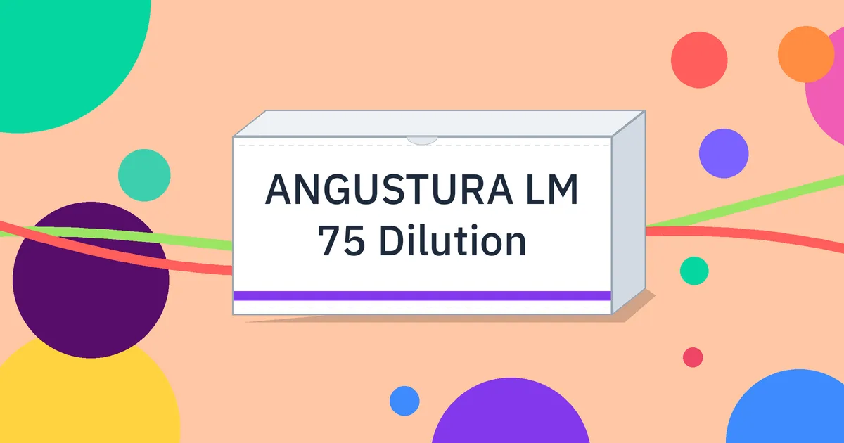 Symbolbild: Packung mit der Aufschrift ANGUSTURA LM 75 Dilution (PZN 13368701) – Verfügbarkeit und Bezug in Apotheken in Frankfurt am Main