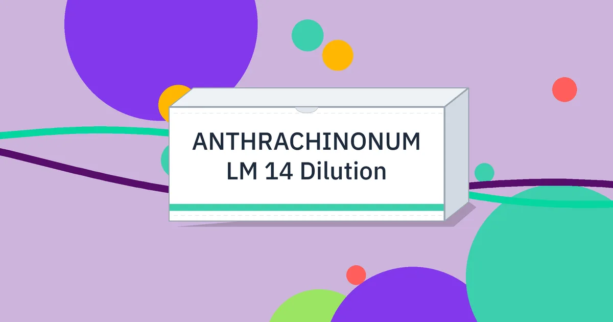 Symbolbild: Packung mit der Aufschrift ANTHRACHINONUM LM 14 Dilution (PZN 13370773) – Verfügbarkeit und Bezug in Apotheken in Frankfurt am Main