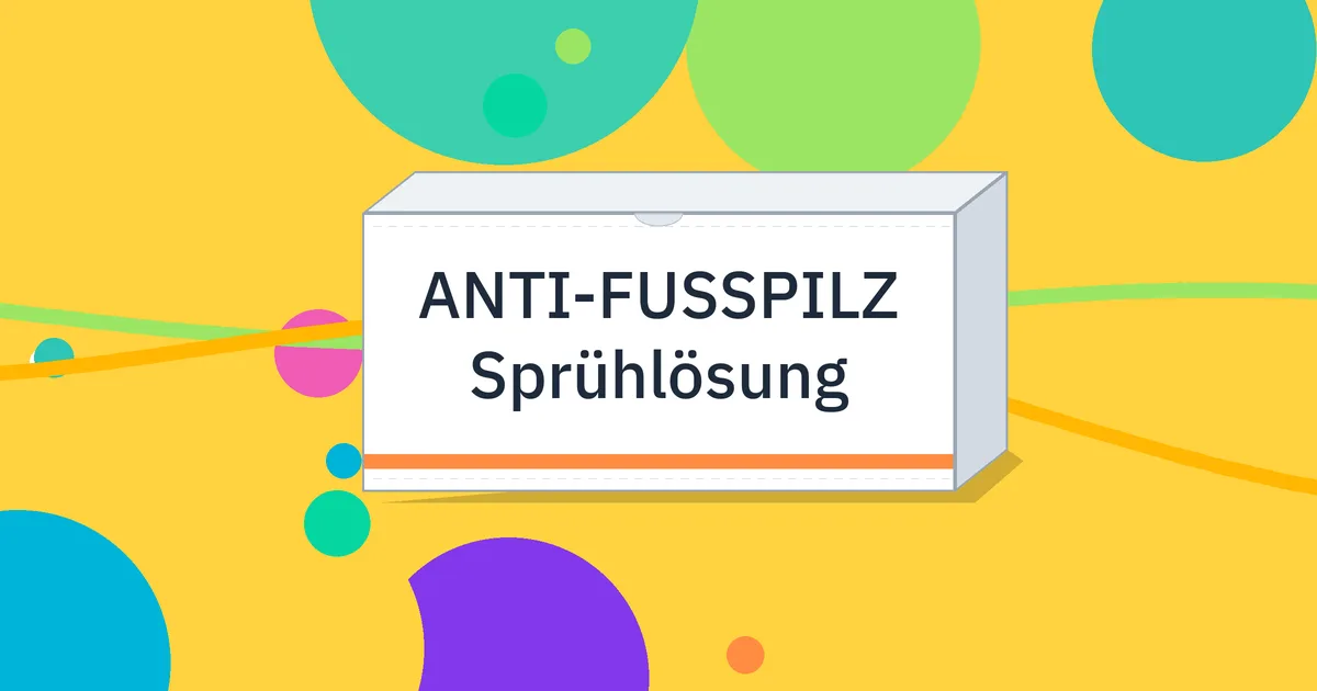 Symbolbild: Packung mit der Aufschrift ANTI-FUSSPILZ Sprühlösung (PZN 19549243) – Verfügbarkeit und Bezug in Apotheken in Frankfurt am Main