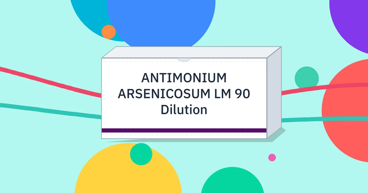 Symbolbild: Packung mit der Aufschrift ANTIMONIUM ARSENICOSUM LM 90 Dilution (PZN 13372424) – Verfügbarkeit und Bezug in Apotheken in Frankfurt am Main