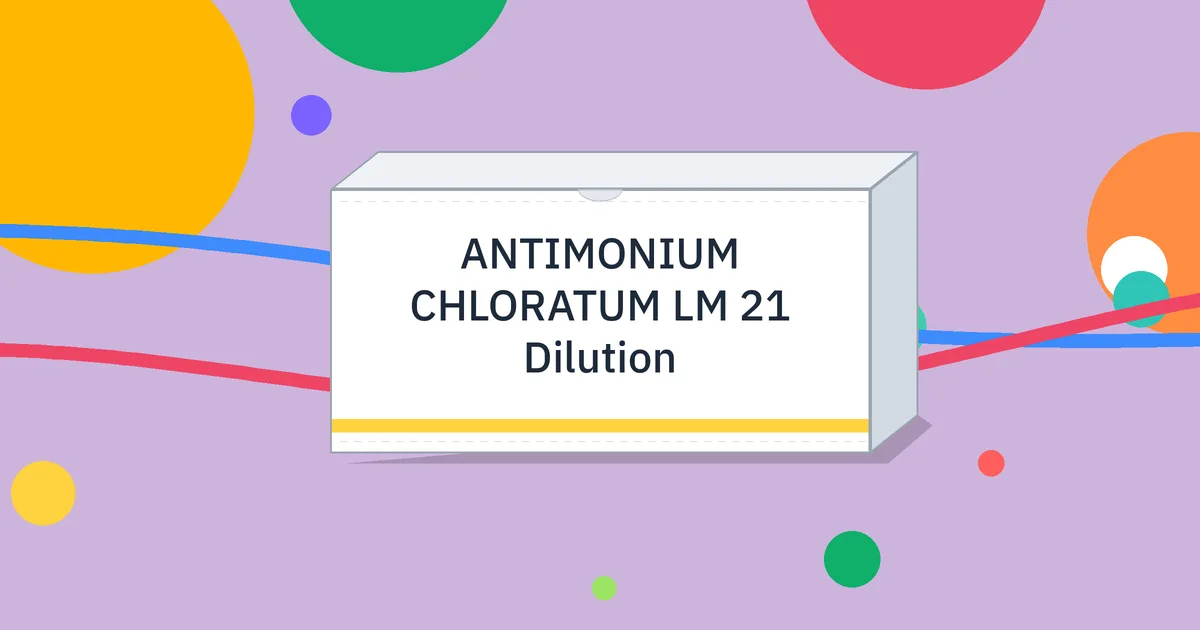 Symbolbild: Packung mit der Aufschrift ANTIMONIUM CHLORATUM LM 21 Dilution (PZN 13372766) – Verfügbarkeit und Bezug in Apotheken in Frankfurt am Main