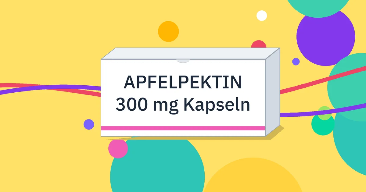 Symbolbild: Packung mit der Aufschrift APFELPEKTIN 300 mg Kapseln (PZN 17189734) – Verfügbarkeit und Bezug in Apotheken in Frankfurt am Main
