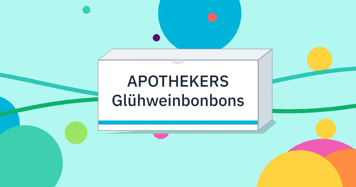 Symbolbild: Packung mit der Aufschrift APOTHEKERS Glühweinbonbons (PZN 01260803) – Verfügbarkeit und Bezug in Apotheken in Frankfurt am Main