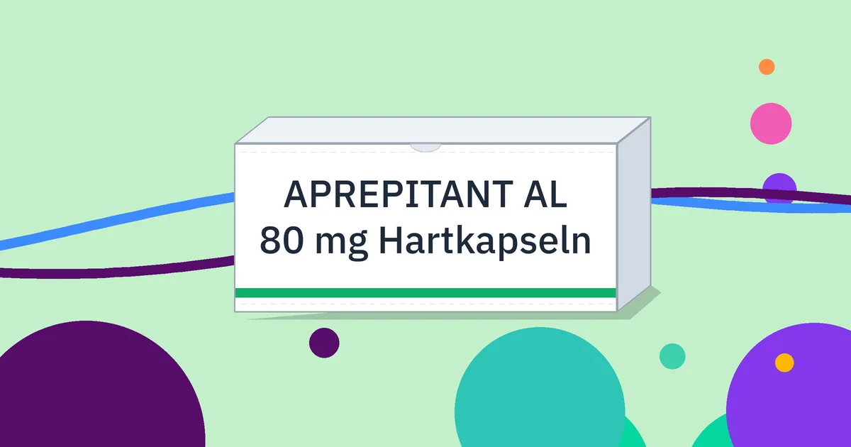 Symbolbild: Packung mit der Aufschrift APREPITANT AL 80 mg Hartkapseln (PZN 14853025) – Verfügbarkeit und Bezug in Apotheken in Frankfurt am Main