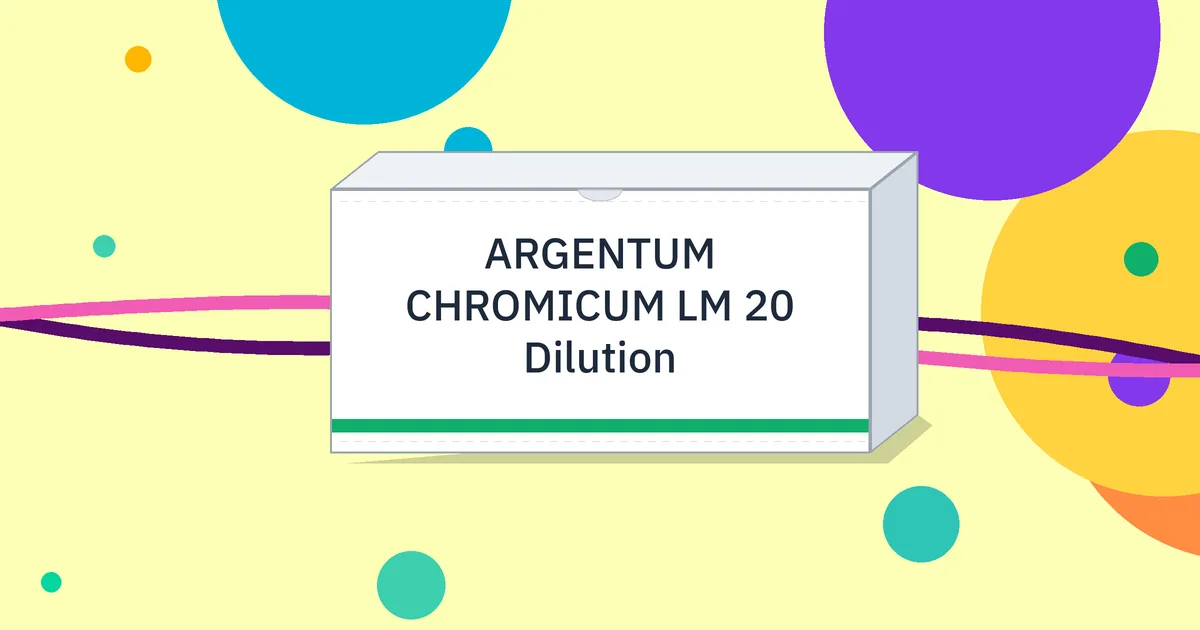 Symbolbild: Packung mit der Aufschrift ARGENTUM CHROMICUM LM 20 Dilution (PZN 13389672) – Verfügbarkeit und Bezug in Apotheken in Frankfurt am Main