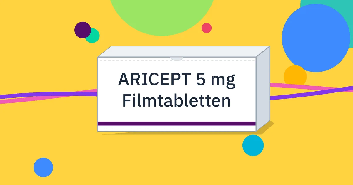 Symbolbild: Packung mit der Aufschrift ARICEPT 5 mg Filmtabletten (PZN 02475150) – Verfügbarkeit und Bezug in Apotheken in Frankfurt am Main