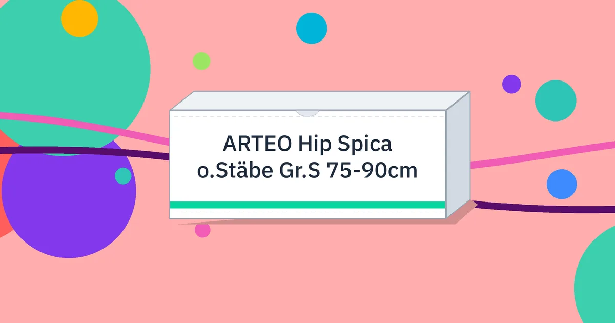 Symbolbild: Packung mit der Aufschrift ARTEO Hip Spica o.Stäbe Gr.S 75-90cm (PZN 13878833) – Verfügbarkeit und Bezug in Apotheken in Frankfurt am Main