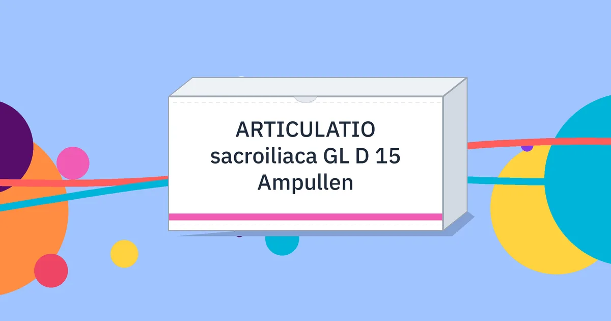 Symbolbild: Packung mit der Aufschrift ARTICULATIO sacroiliaca GL D 15 Ampullen (PZN 02907431) – Verfügbarkeit und Bezug in Apotheken in Frankfurt am Main