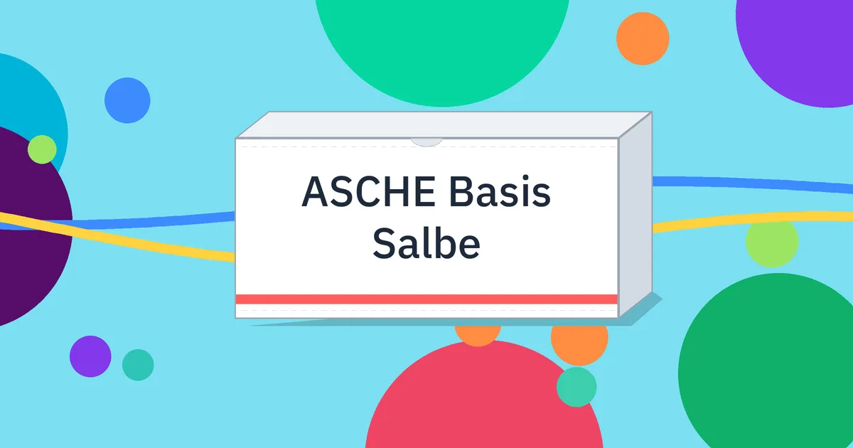 Symbolbild: Packung mit der Aufschrift ASCHE Basis Salbe (PZN 02134489) – Verfügbarkeit und Bezug in Apotheken in Frankfurt am Main