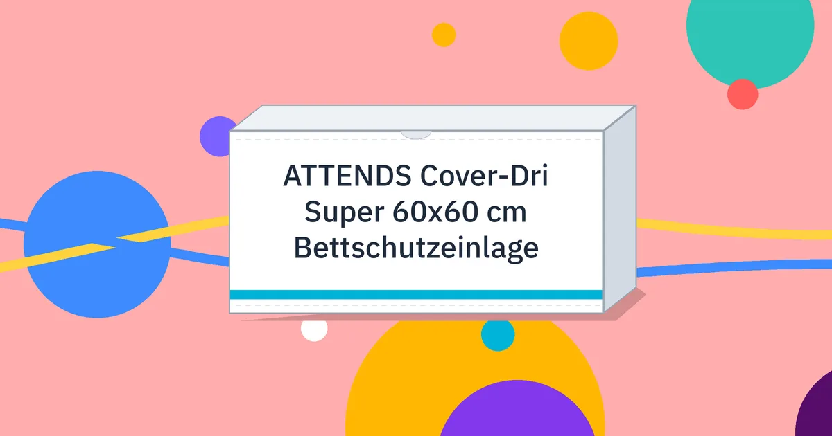 Symbolbild: Packung mit der Aufschrift ATTENDS Cover-Dri Super 60x60 cm Bettschutzeinlage (PZN 07529181) – Verfügbarkeit und Bezug in Apotheken in Frankfurt am Main
