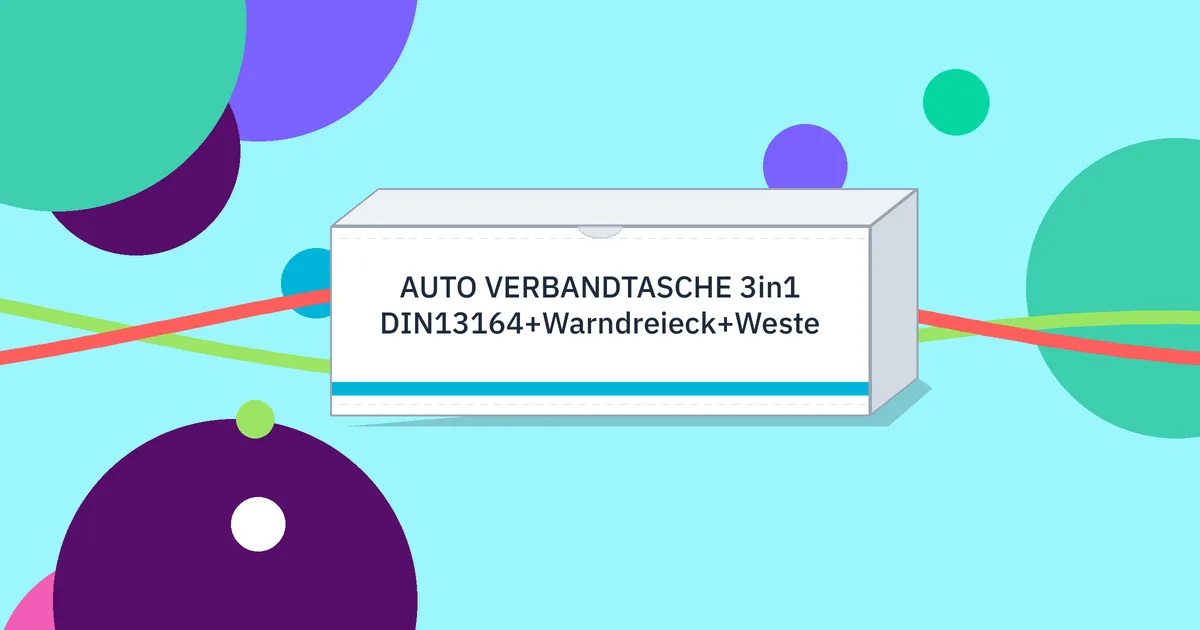 Symbolbild: Packung mit der Aufschrift AUTO VERBANDTASCHE 3in1 DIN13164+Warndreieck+Weste (PZN 20066248) – Verfügbarkeit und Bezug in Apotheken in Frankfurt am Main