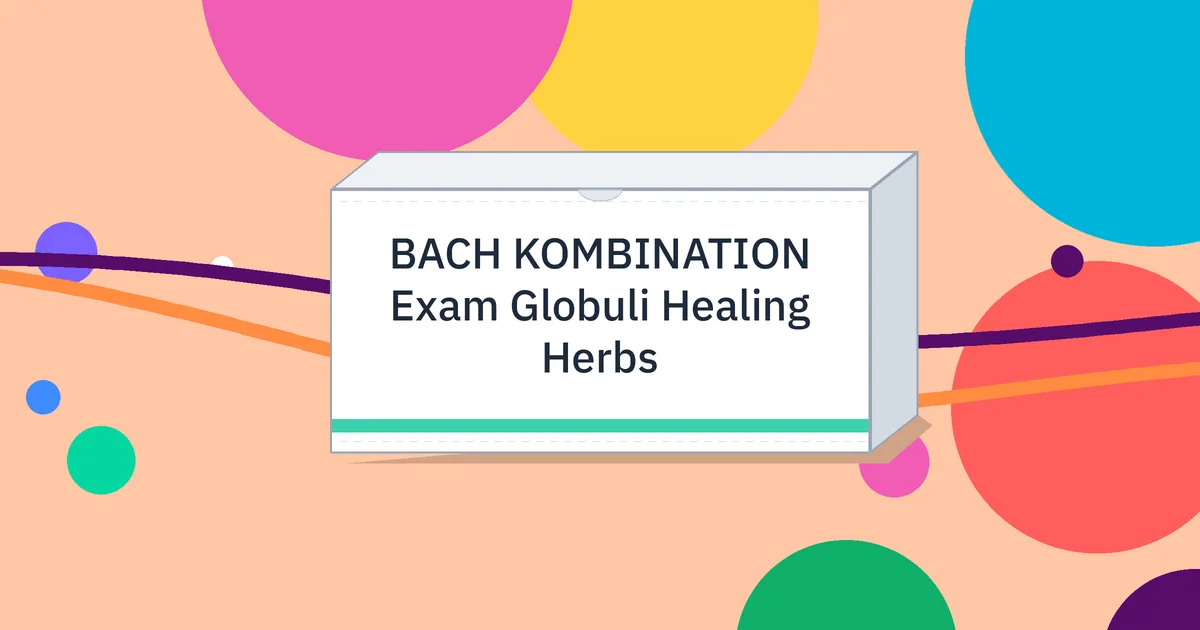 Symbolbild: Packung mit der Aufschrift BACH KOMBINATION Exam Globuli Healing Herbs (PZN 07366402) – Verfügbarkeit und Bezug in Apotheken in Frankfurt am Main