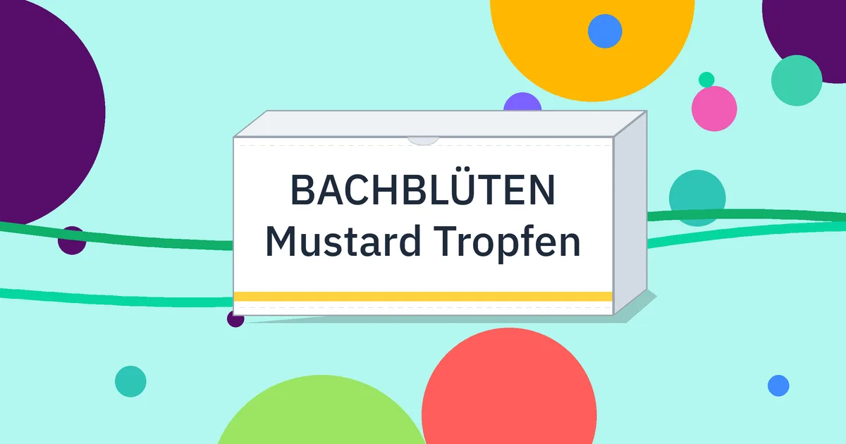 Symbolbild: Packung mit der Aufschrift BACHBLÜTEN Mustard Tropfen (PZN 00114910) – Verfügbarkeit und Bezug in Apotheken in Frankfurt am Main