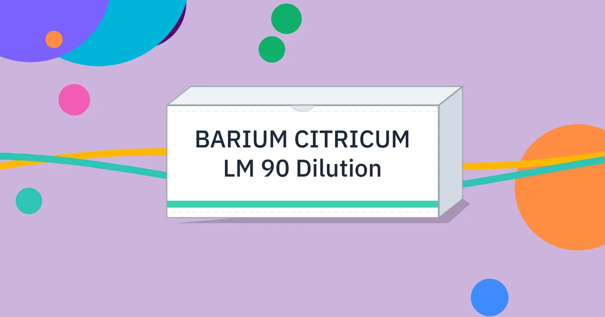 Symbolbild: Packung mit der Aufschrift BARIUM CITRICUM LM 90 Dilution (PZN 12789659) – Verfügbarkeit und Bezug in Apotheken in Frankfurt am Main