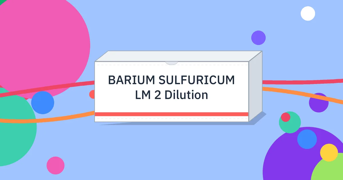Symbolbild: Packung mit der Aufschrift BARIUM SULFURICUM LM 2 Dilution (PZN 13379952) – Verfügbarkeit und Bezug in Apotheken in Frankfurt am Main