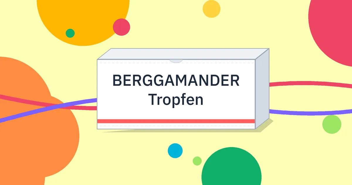 Symbolbild: Packung mit der Aufschrift BERGGAMANDER Tropfen (PZN 19140979) – Verfügbarkeit und Bezug in Apotheken in Frankfurt am Main