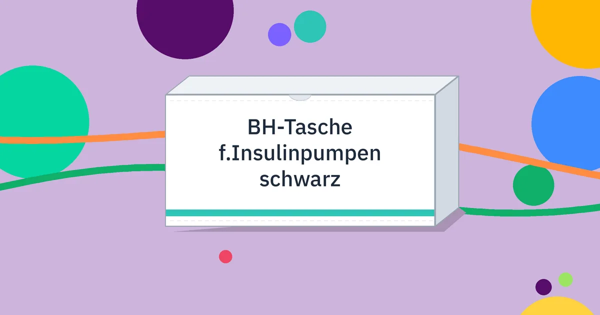 Symbolbild: Packung mit der Aufschrift BH-Tasche f.Insulinpumpen schwarz (PZN 12460994) – Verfügbarkeit und Bezug in Apotheken in Frankfurt am Main