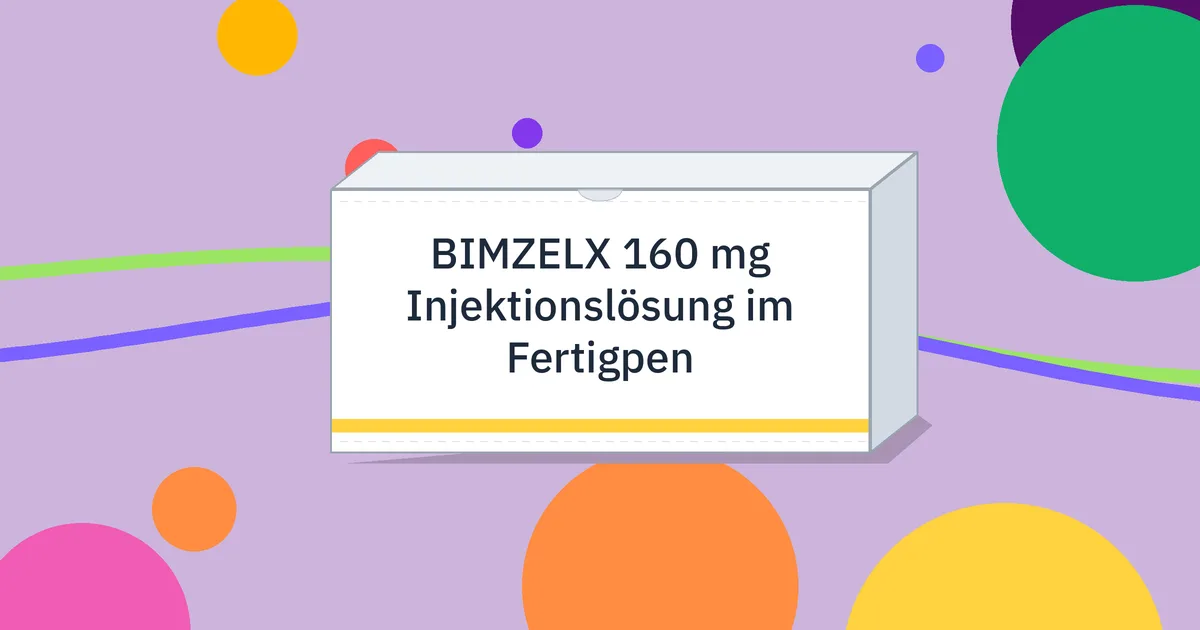 Symbolbild: Packung mit der Aufschrift BIMZELX 160 mg Injektionslösung im Fertigpen (PZN 18728222) – Verfügbarkeit und Bezug in Apotheken in Frankfurt am Main