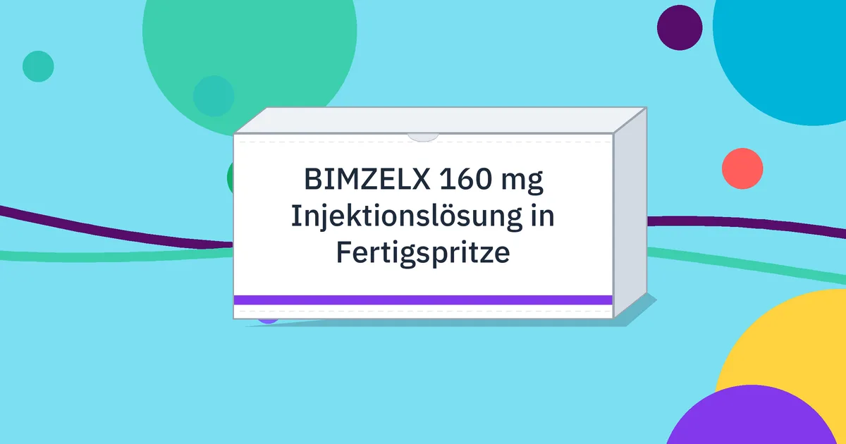 Symbolbild: Packung mit der Aufschrift BIMZELX 160 mg Injektionslösung in Fertigspritze (PZN 19825909) – Verfügbarkeit und Bezug in Apotheken in Frankfurt am Main