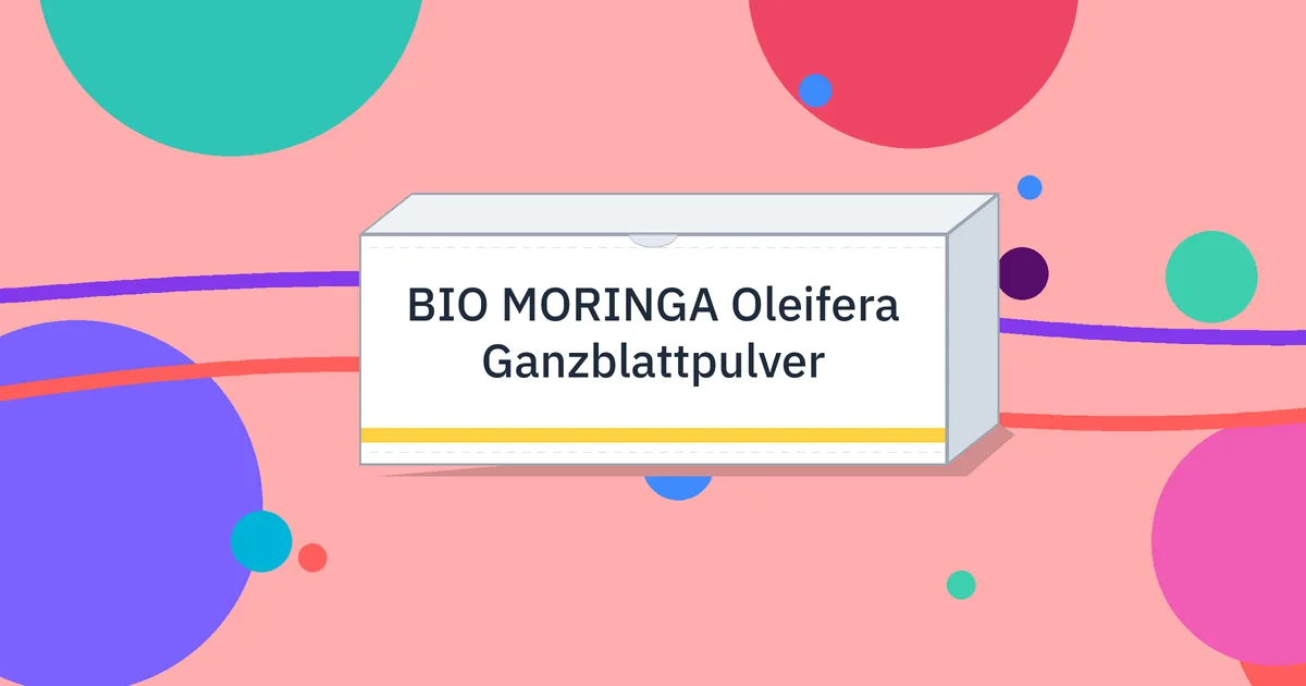 Symbolbild: Packung mit der Aufschrift BIO MORINGA Oleifera Ganzblattpulver (PZN 10009410) – Verfügbarkeit und Bezug in Apotheken in Frankfurt am Main