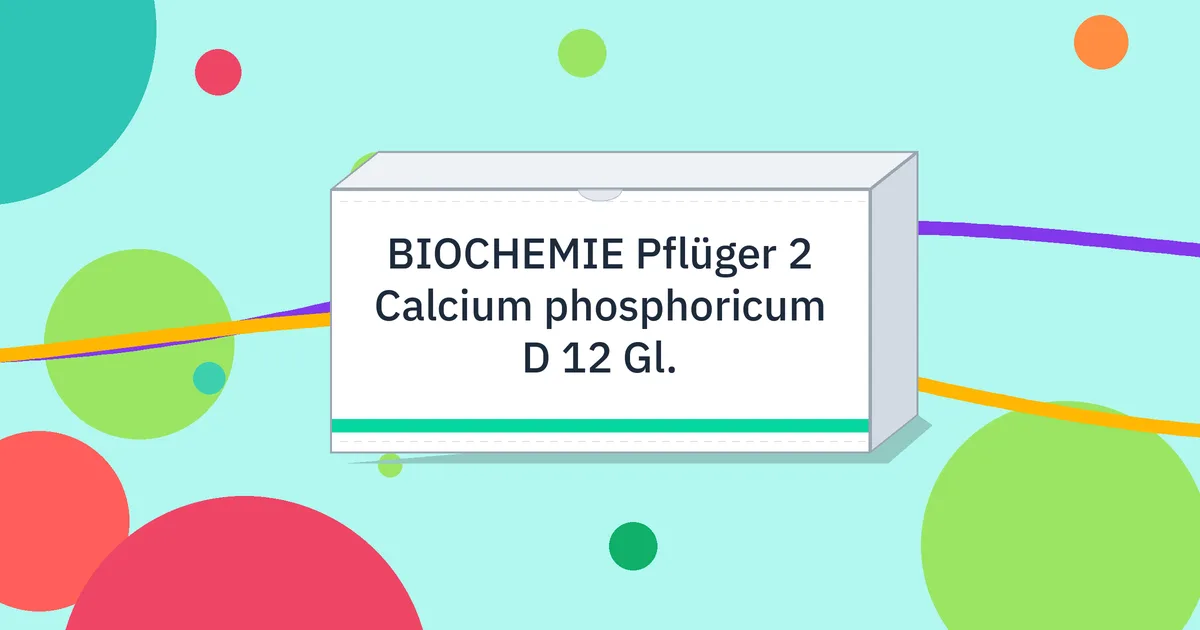 Symbolbild: Packung mit der Aufschrift BIOCHEMIE Pflüger 2 Calcium phosphoricum D 12 Gl. (PZN 17286868) – Verfügbarkeit und Bezug in Apotheken in Frankfurt am Main